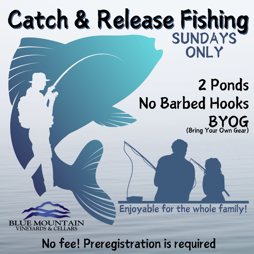 Catch & Release Fishing - Sunday, August 25th | Blue Mountain Vineyards ...